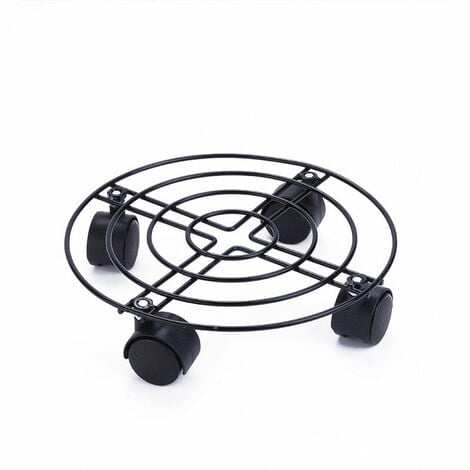 Flower Pot Rolling Stand Black EDITION Ø 25 x 6 cm I Indoor Pot Roller ...