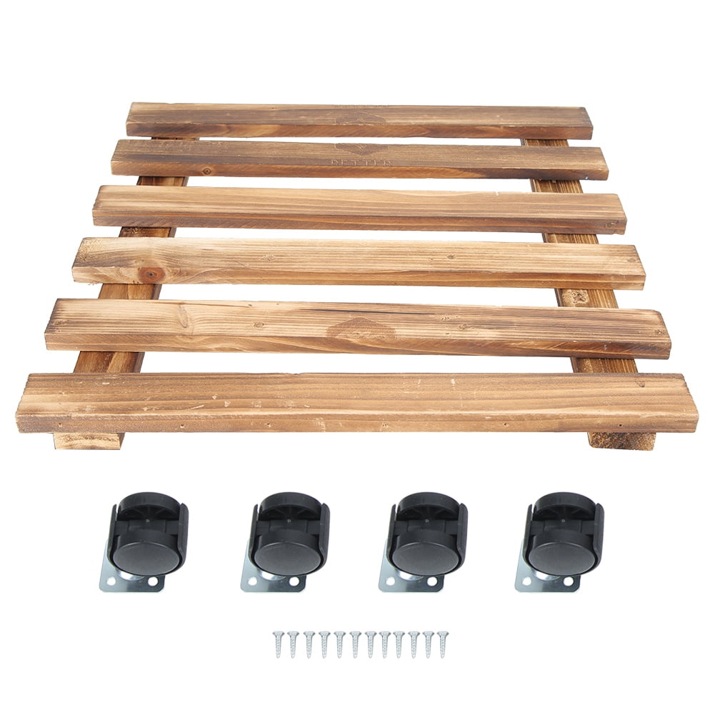 Flower Pot Rolling Tray Movable Wooden Plant Cart Base with Roller ...