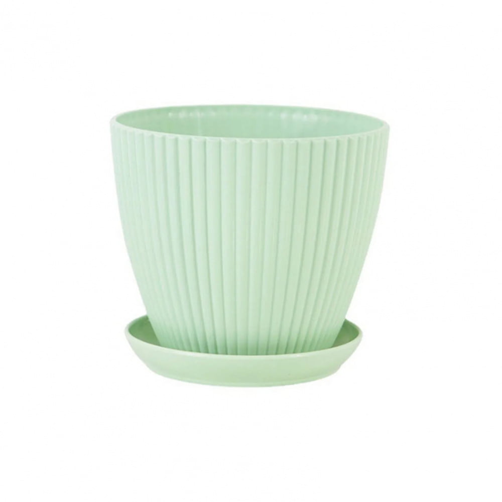 Flower Pot Round Planters Succulents Plant Pot with Tray Office Desktop ...