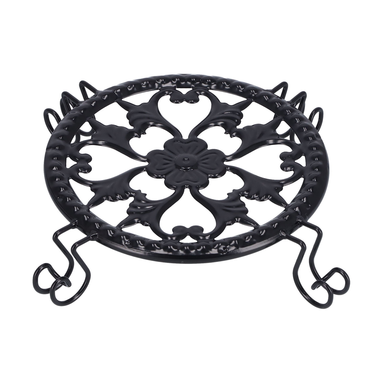 Flower Pot Stand Black Elegant Light Weight Stable Wrought Iron Plant ...