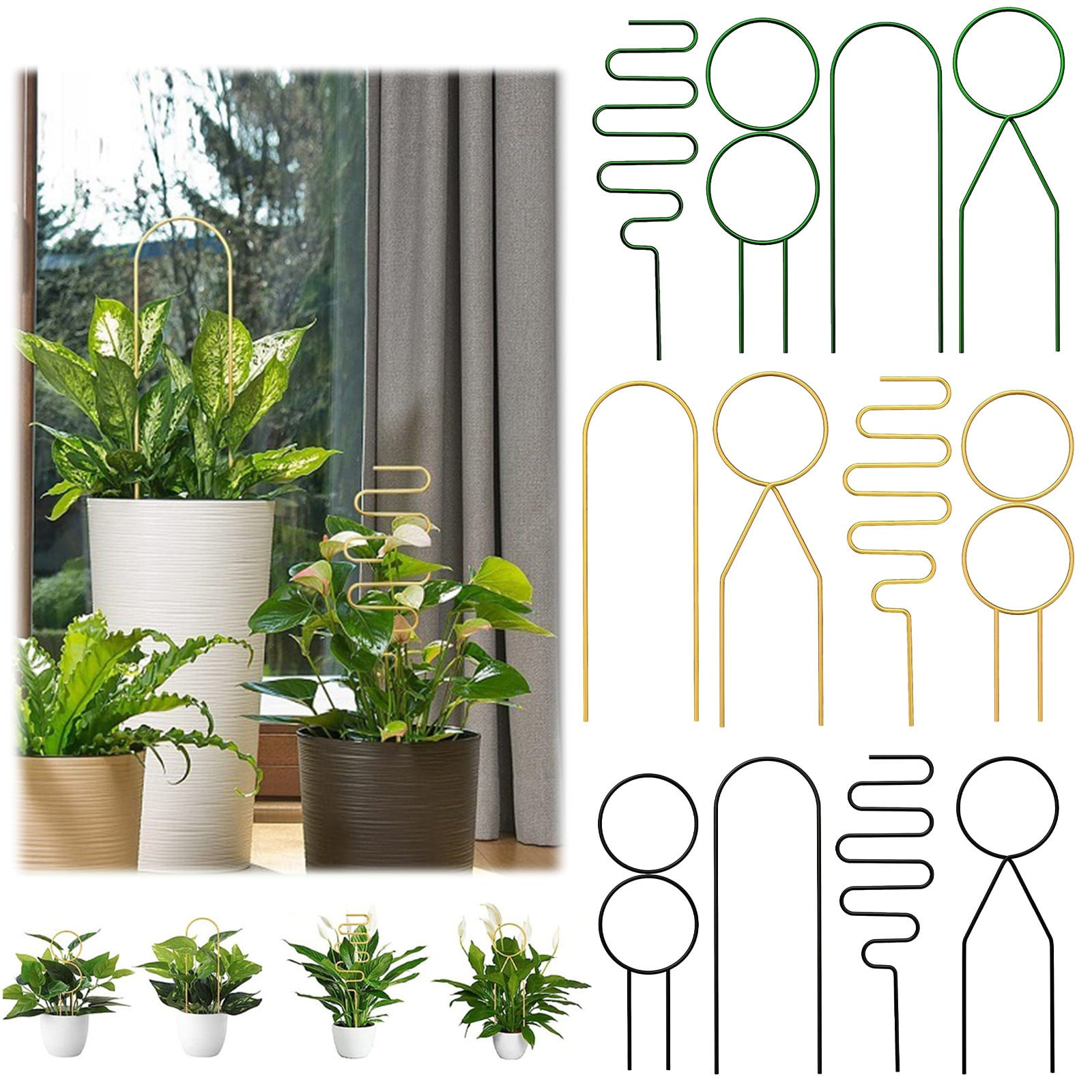 Flower Pot Stand Gold Garden Pot Stand Climbing Pergola Hoop Flower ...