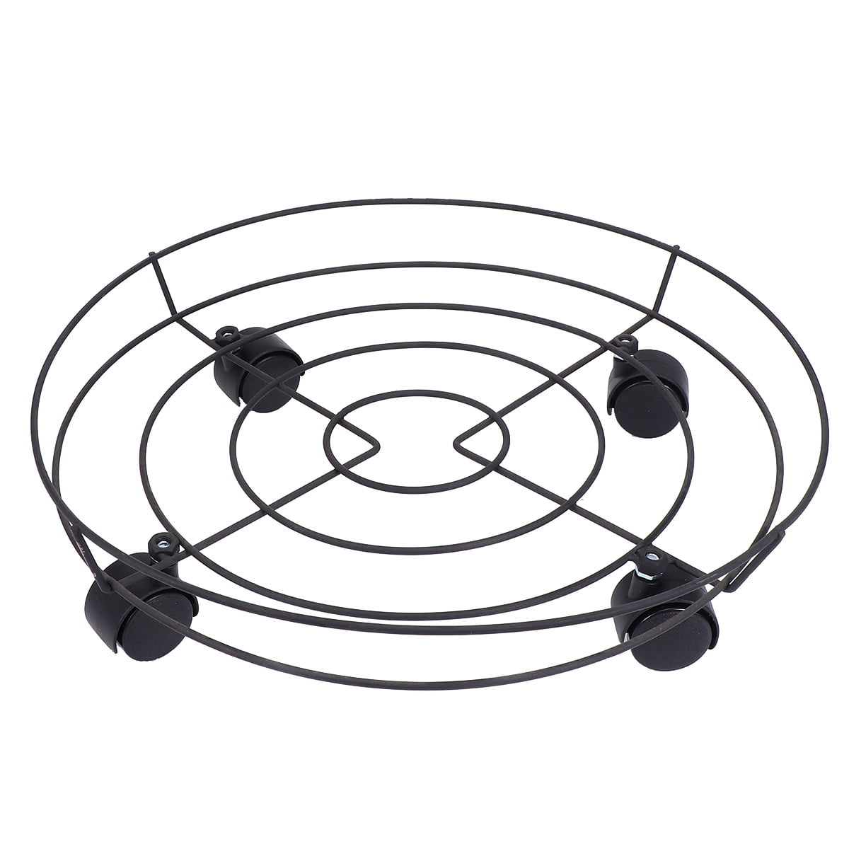 Flower Pot Stand Pulley Holder Troughs Garden Planter Black - Walmart.com