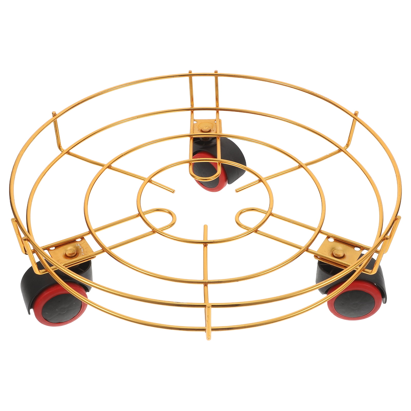 Flower Pot Storage Rack Movable Planter Stand with Wheels Golden ...