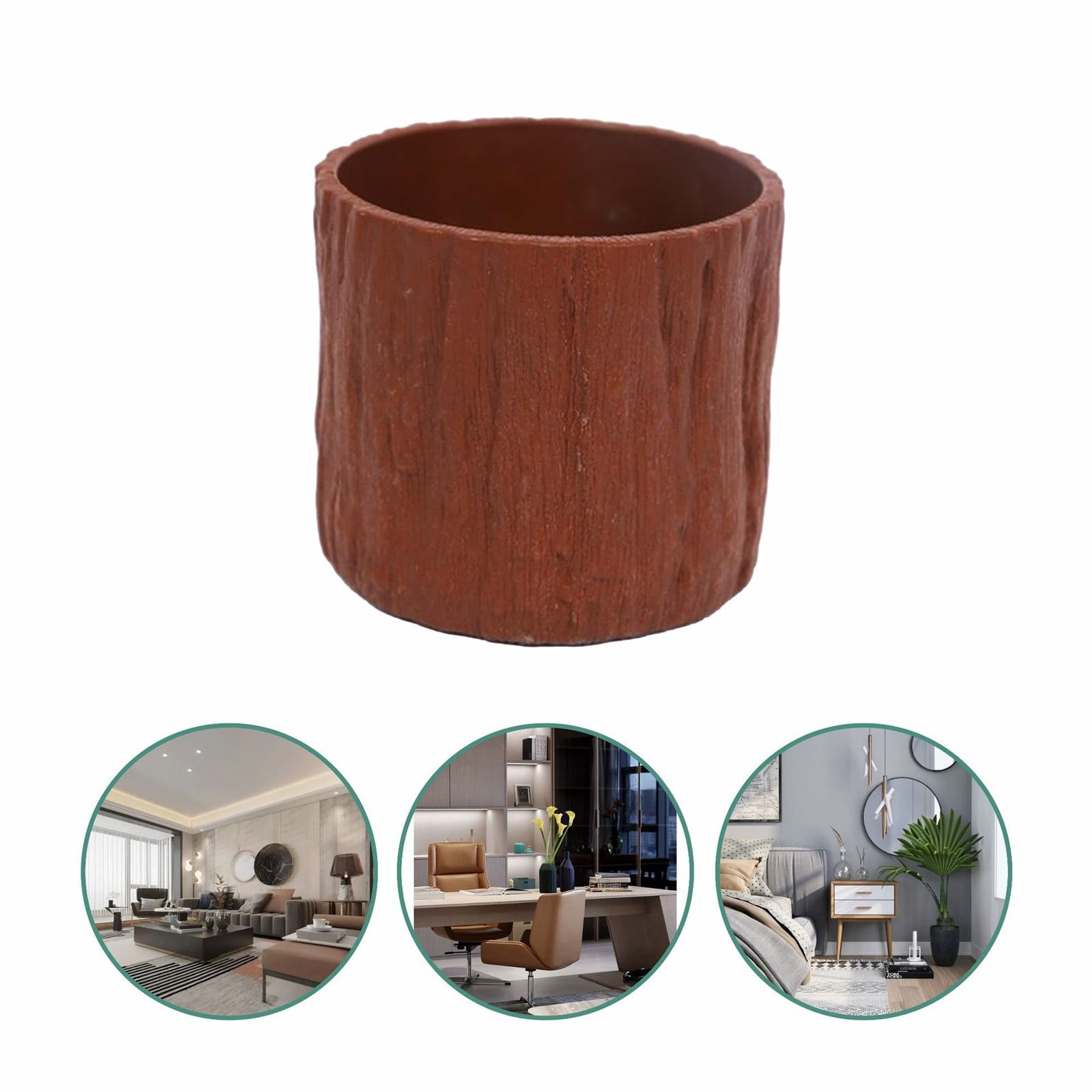 Flower Pot under $5! kkbbma Faux Wooden Bark Flower Pot Plastic Planter ...