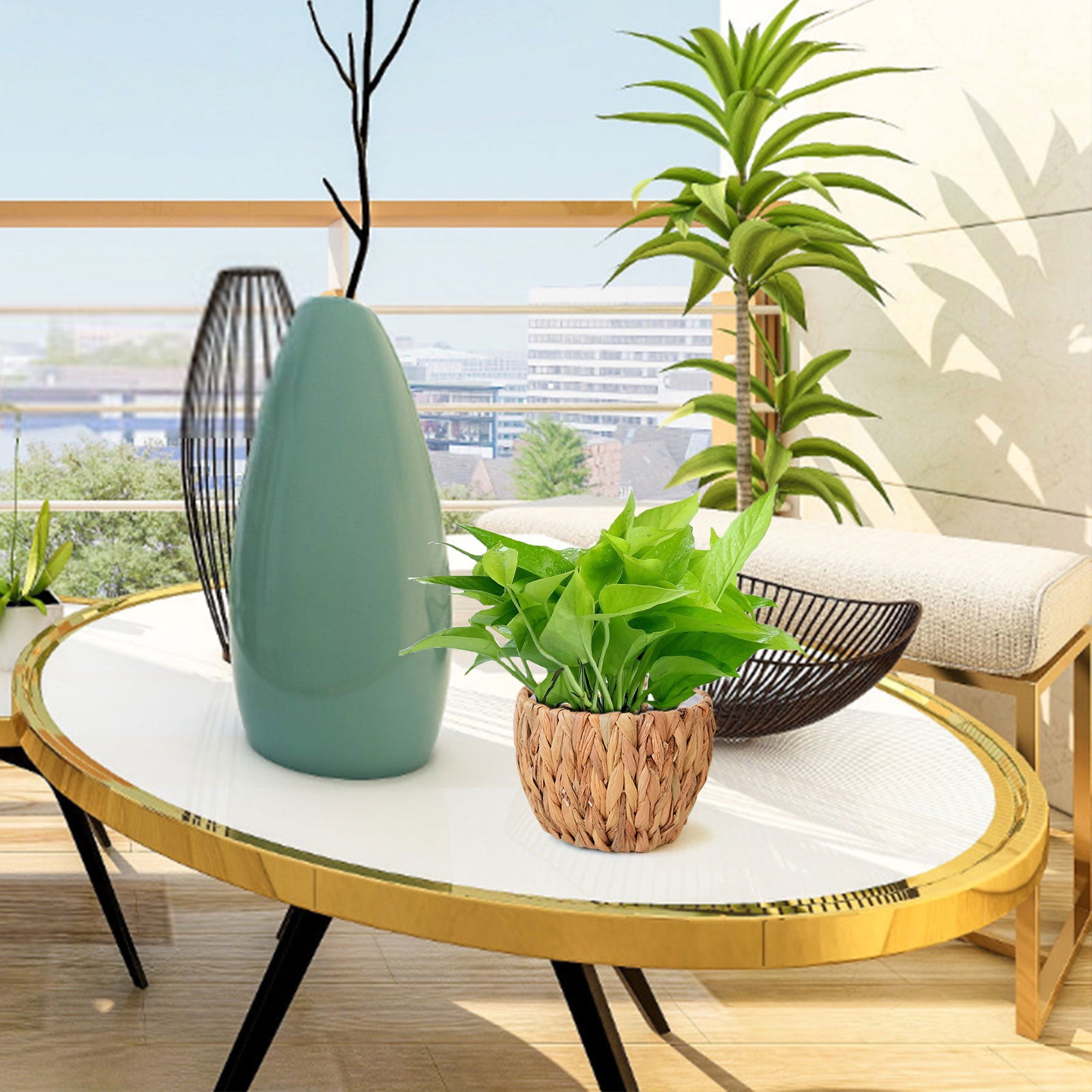 Flower Pots Cover Storage Basket, Woven Rattan Planter, Natural Rattan ...