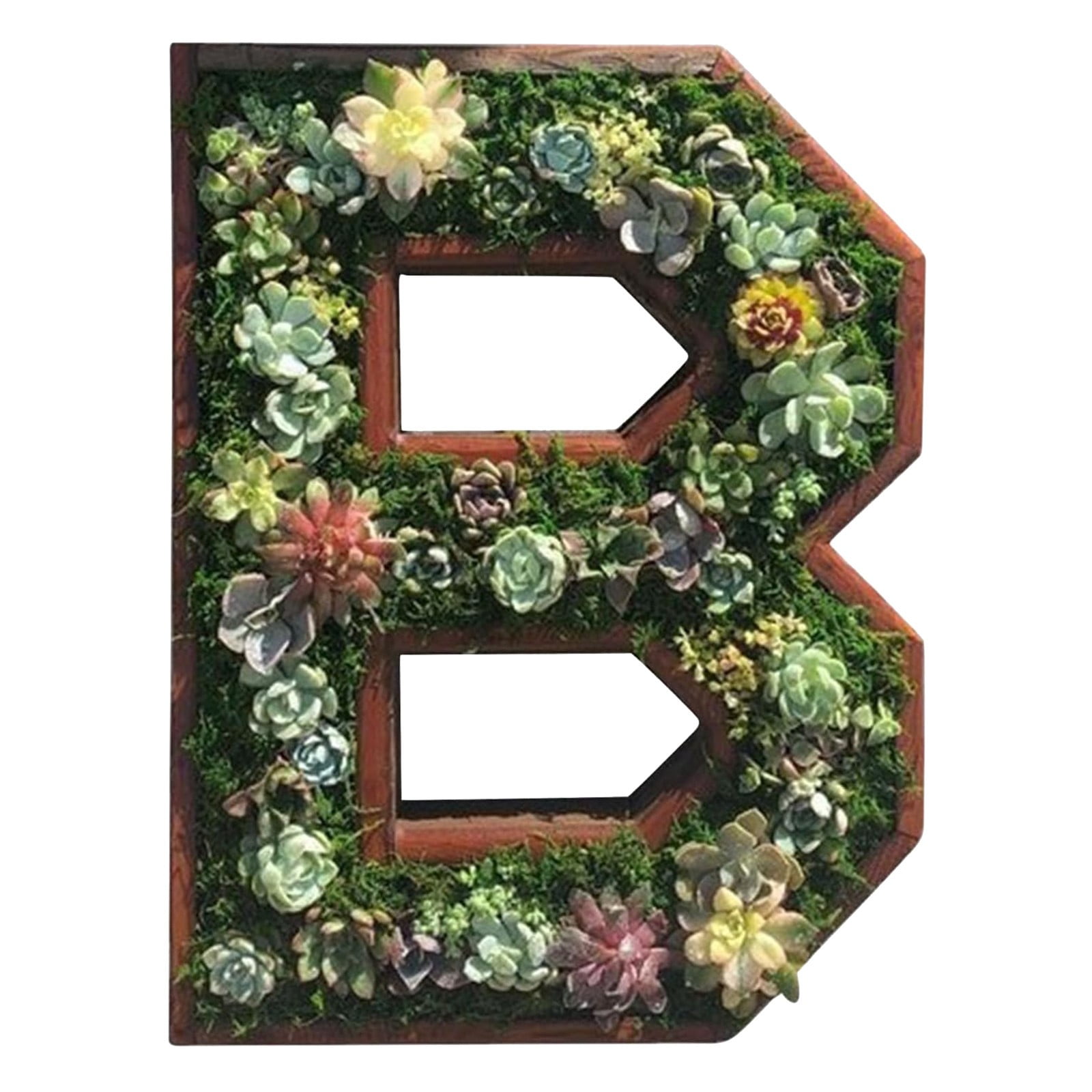 Flower Pots Decorative Wall Wooden Monogram Letters with Artificial ...