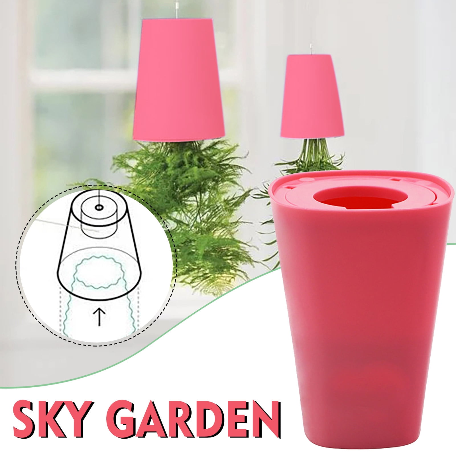 Flower Pots Upside Hanging Indoor Planter Recycled Patio Garden Planter ...