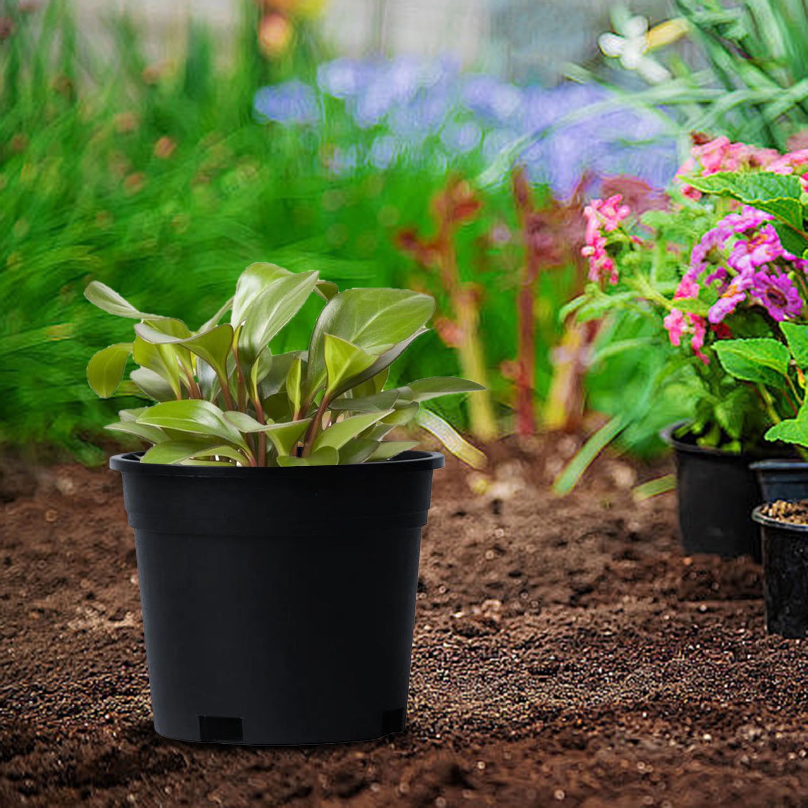 Garden Flower Pots Durable Nursery Containers with Holes for ...
