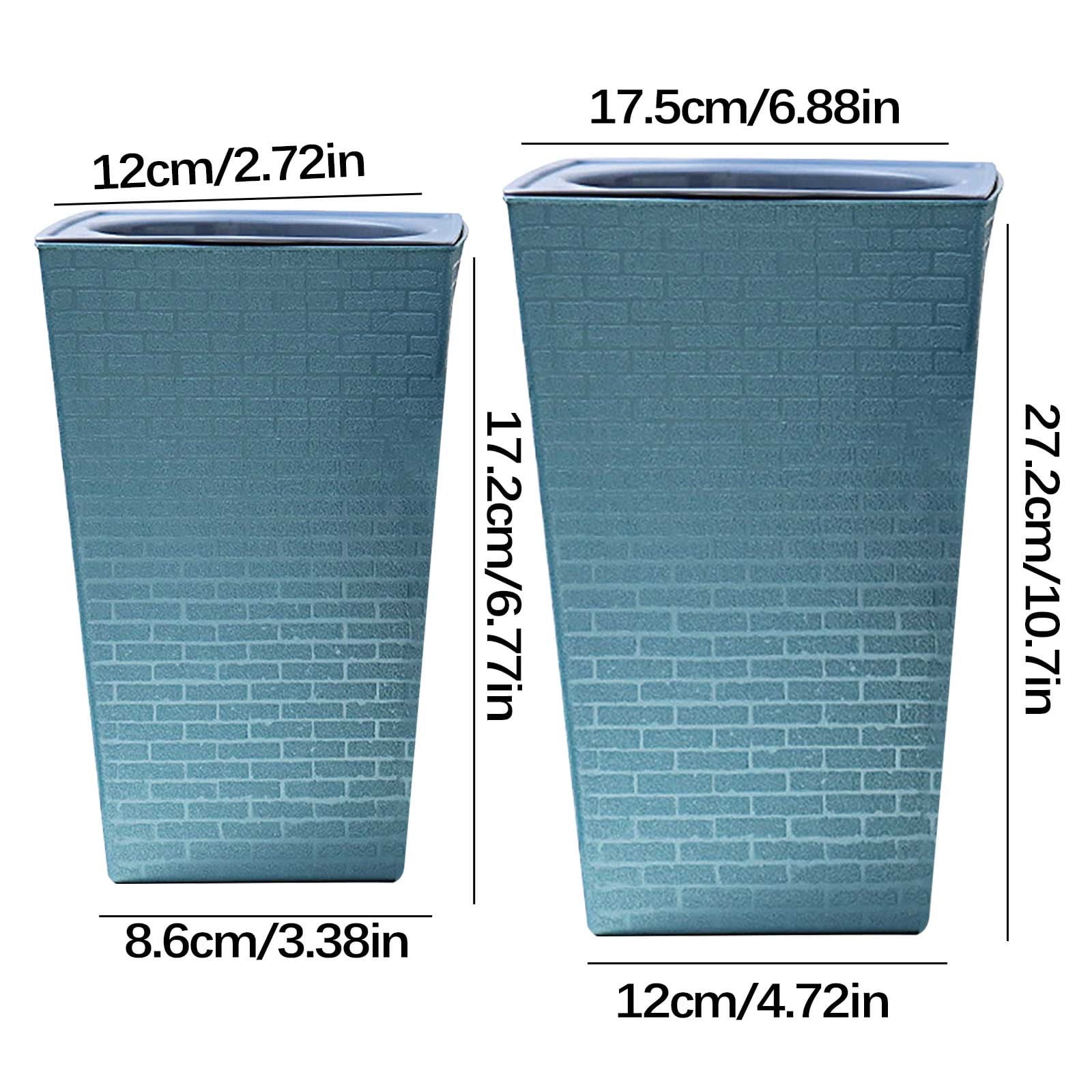 JJBNSH Large Plastic Flower Pots, Multi-Color Brick Pattern, Indoor ...