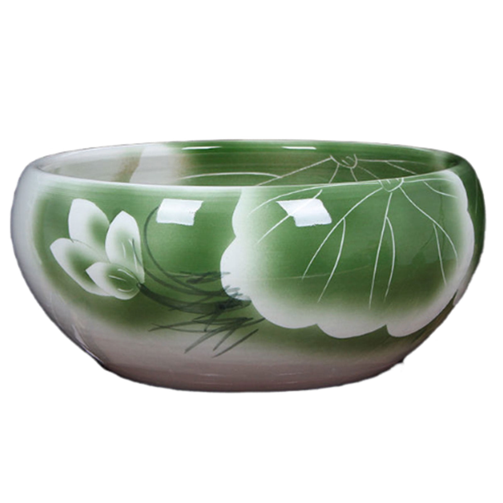 Flower Pots Round Lotus Flower Bowl Ceramic Bottomless Hole Lotus Pot ...