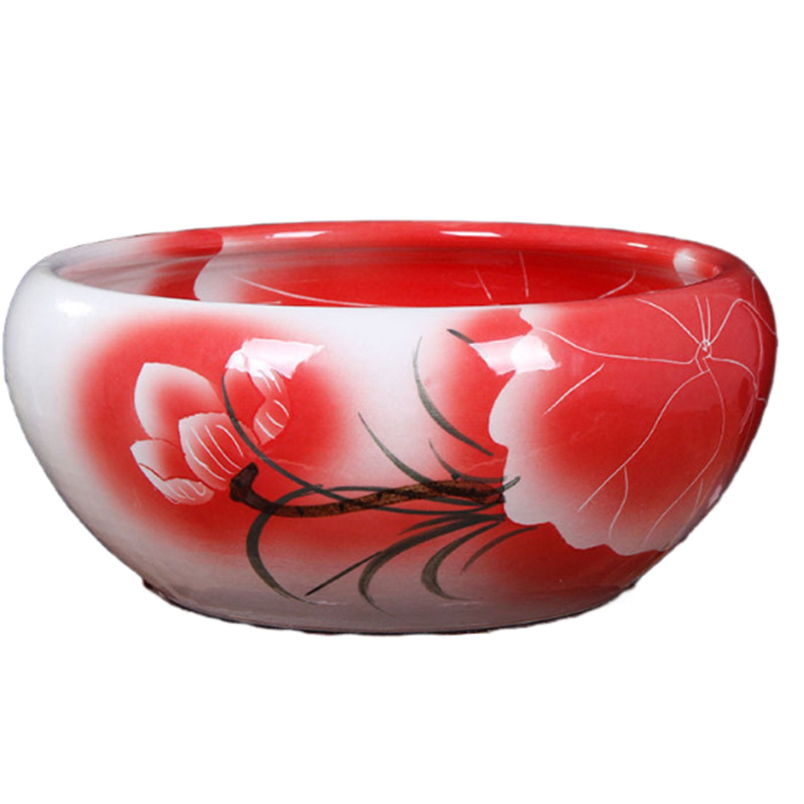 Flower Pots Round Lotus Flower Bowl Ceramic Bottomless Hole Lotus Pot ...