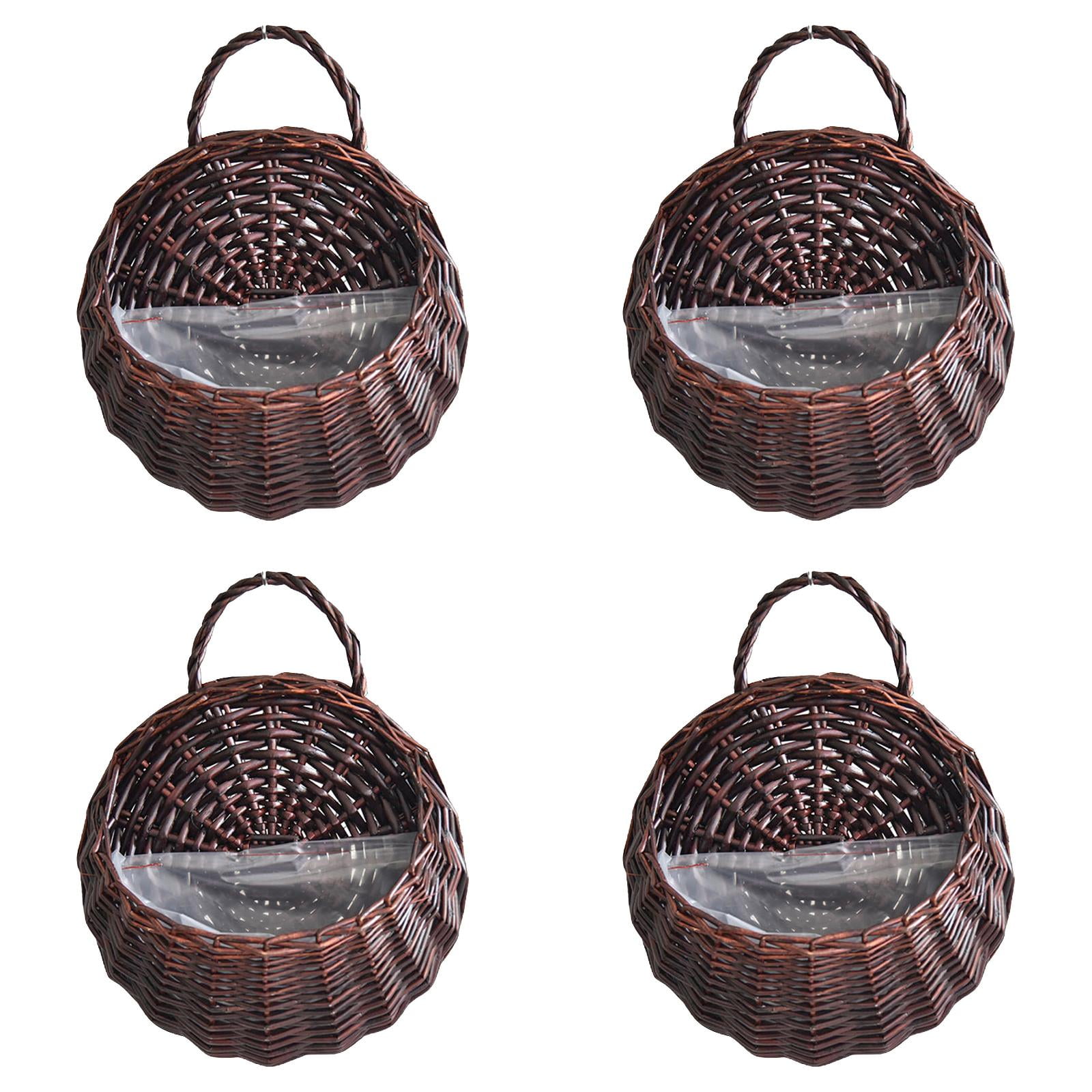 Flower Pots Wall Fence Hanging Plantser Handmade Rattan Basket Hand ...