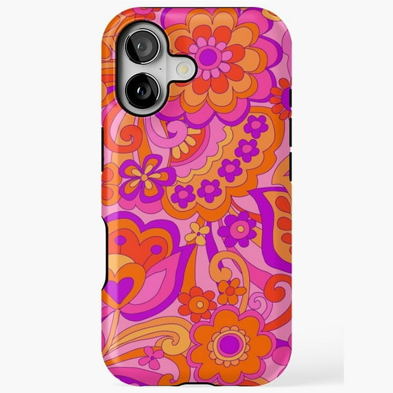 Flower Power 60s Inspired Retro Happy Design for iPhone 17 to 11 Pro ...