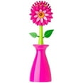 Flower Power Dish Brush with Handle and Vase Dish Brush Holder, Kitchen ...