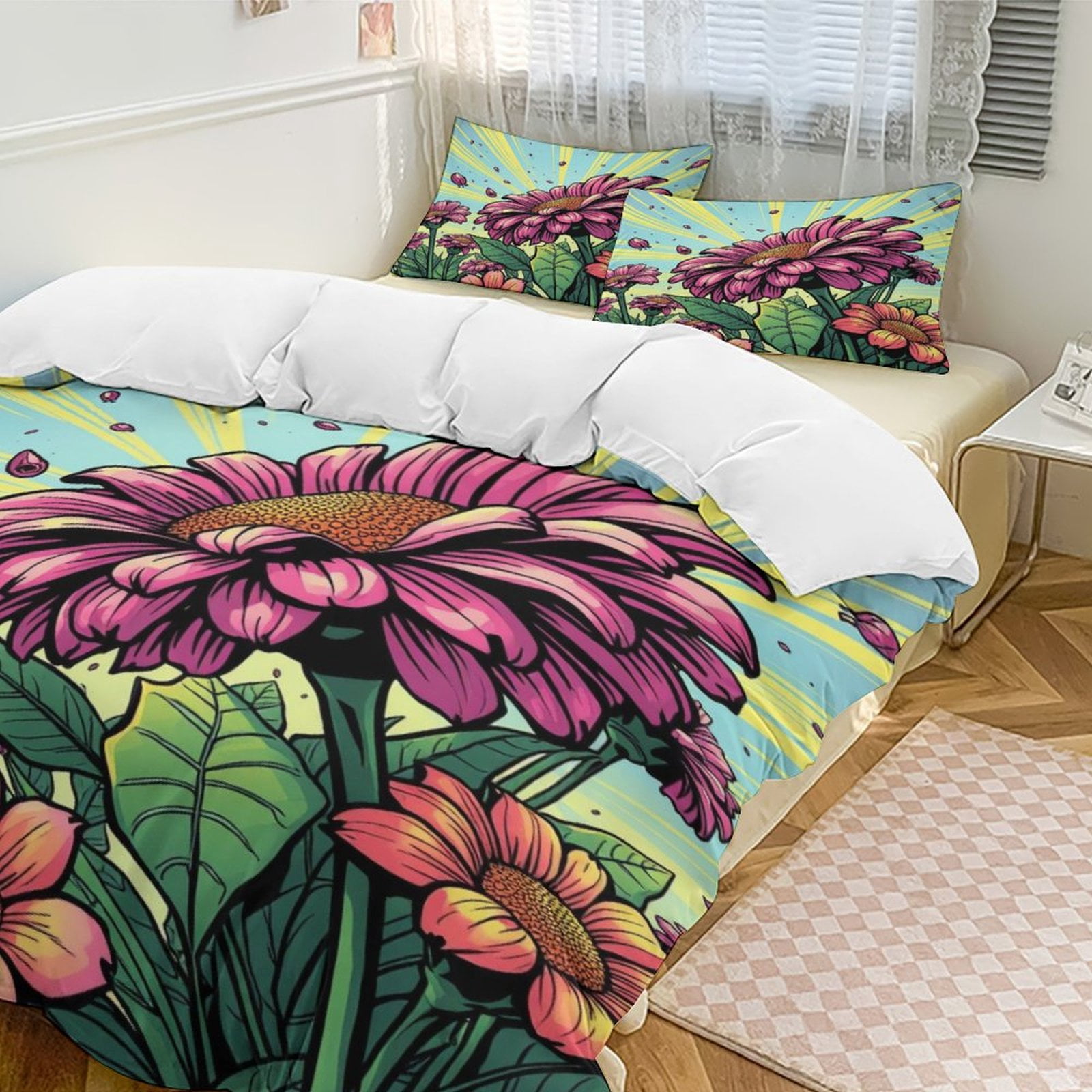 Flower Power Duvet Cover Bedding Set for Boys Kids Women Men Modern ...