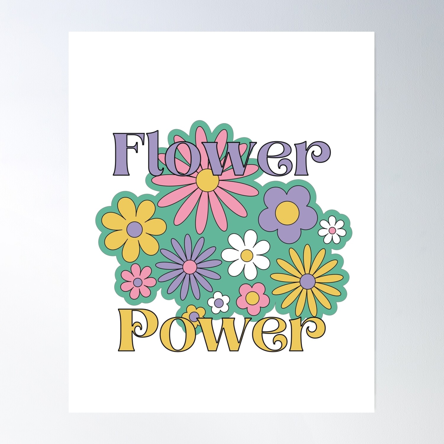 Flower Power Poster Wall Art, Modern Wall Decor, 12x18 UNFRAMED ...