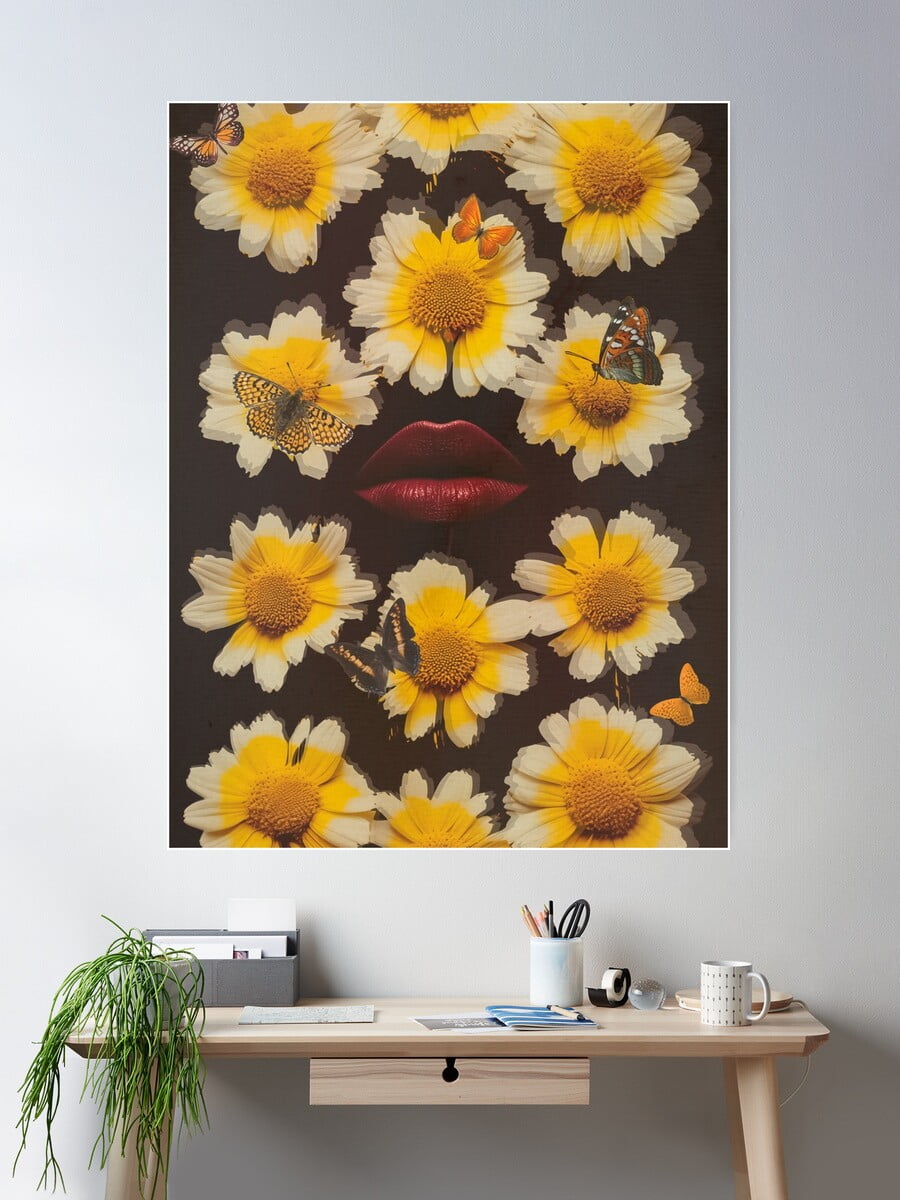 Flower Power Poster Wall Art, Modern Wall Decor For Living Room Bedroom ...