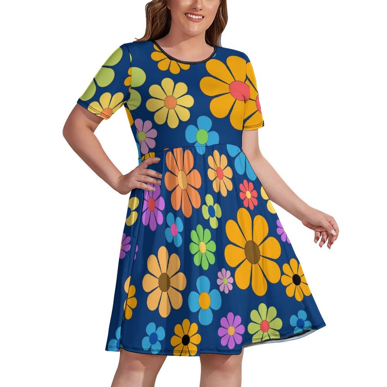 Flower Power- Retro 60s 70s flowers Dress wedding dresses for parties ...