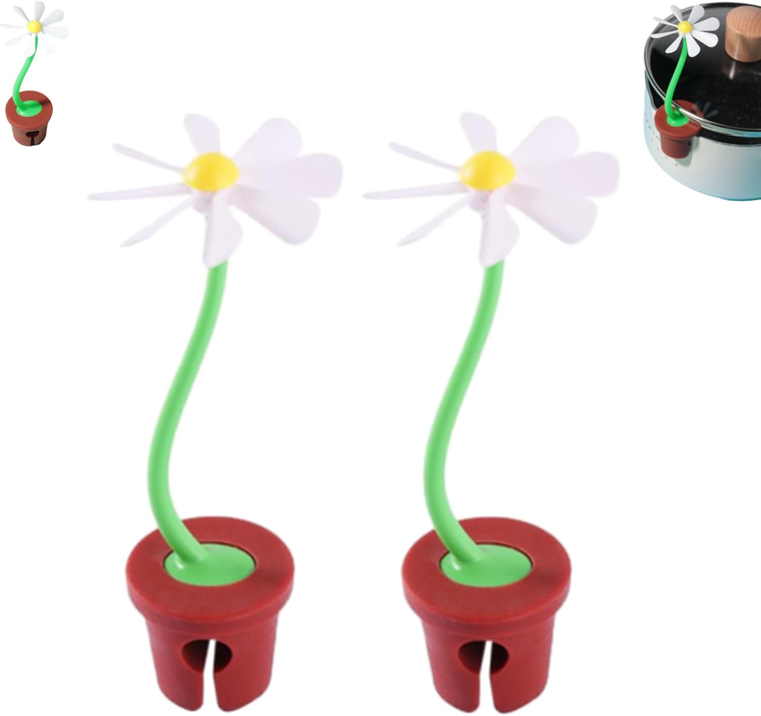 Flower Power Steam Releaser, Little Daisy Flower Lid Raised Spill Preventer Creative Steam ...