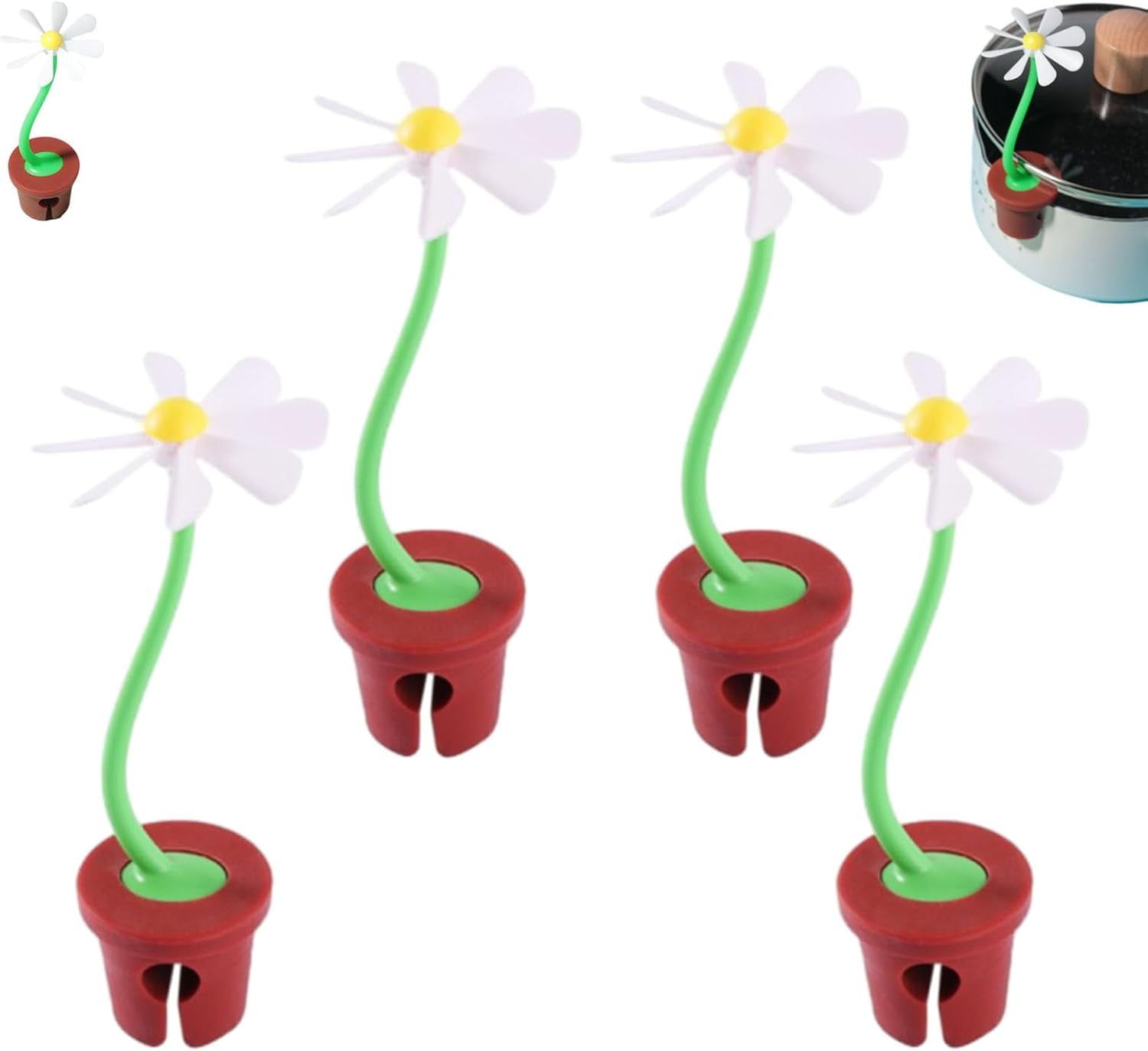 Flower Power Steam Releaser, Little Daisy Flower Lid Raised Spill ...