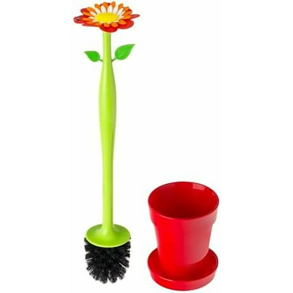 Flower Power Toilet Brush and Holder Set, Toilet Bowl Cleaner with ...