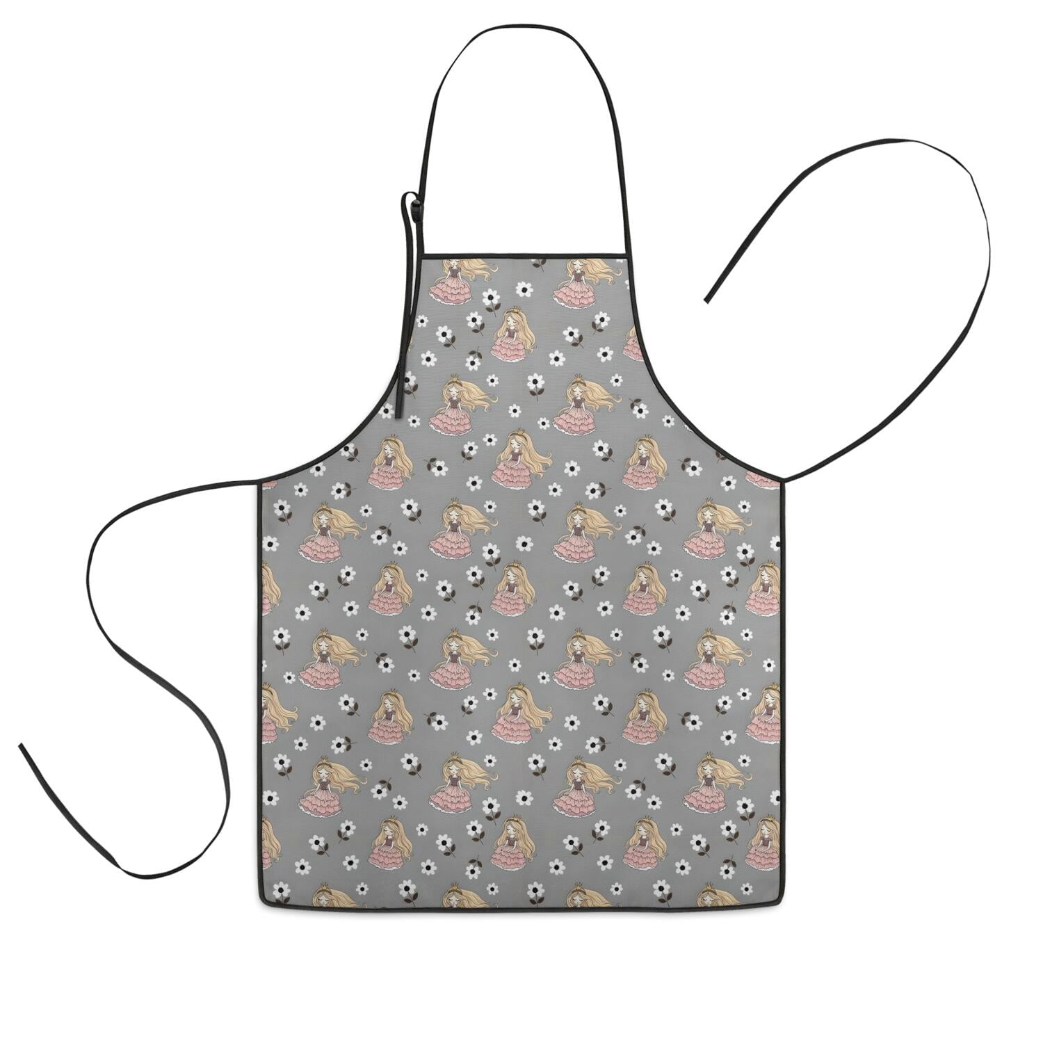 Flower Princess Pattern Kids Aprons for Girls and Boys,Adjustable Neck ...
