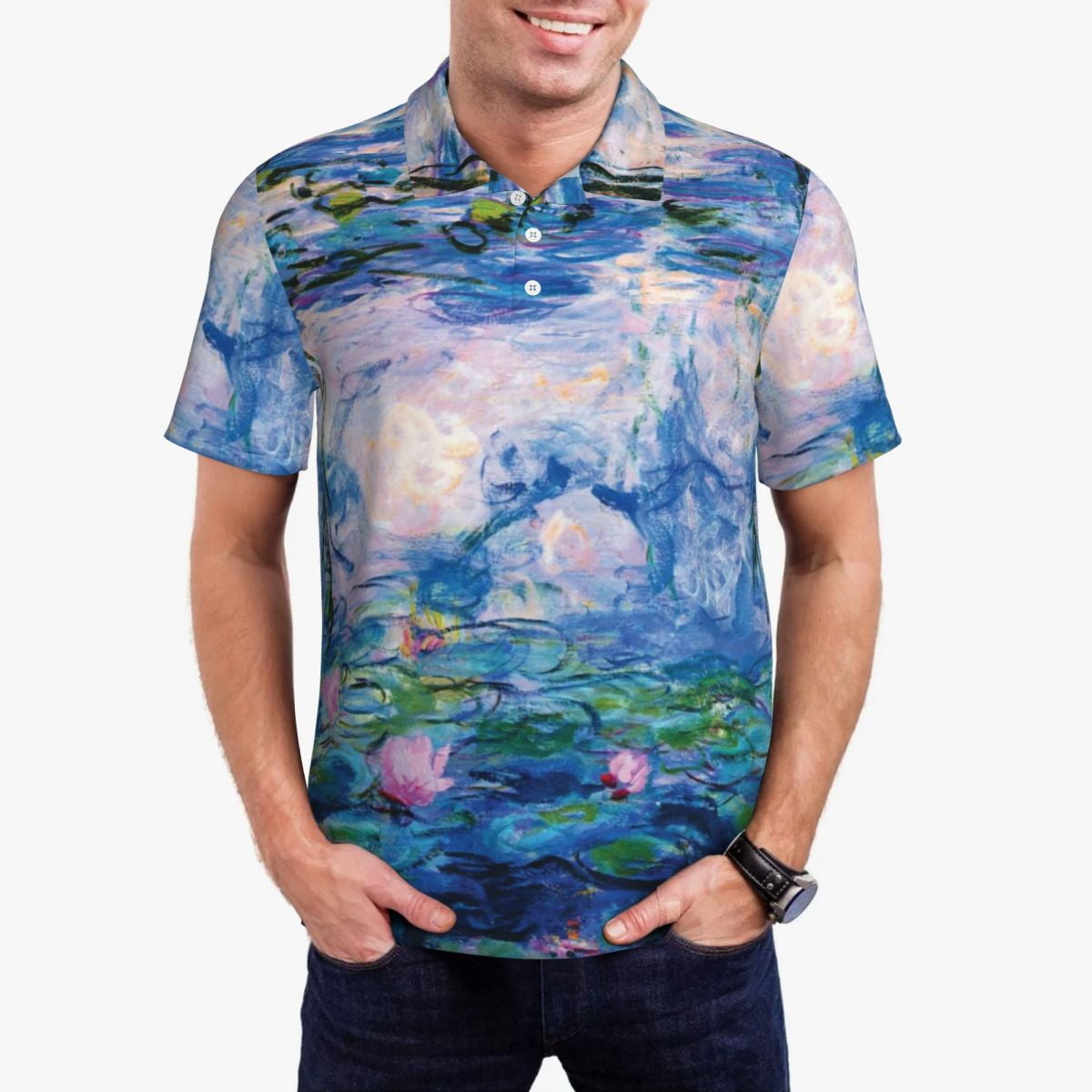 Flower Print Casual T-Shirts Beautiful Assorted Floral Polo Shirt Male ...
