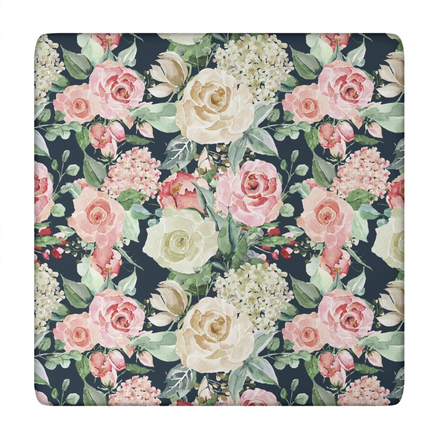 Flower Print Elastic Fitted Tablecloth - Watercolor Flowers Pattern ...