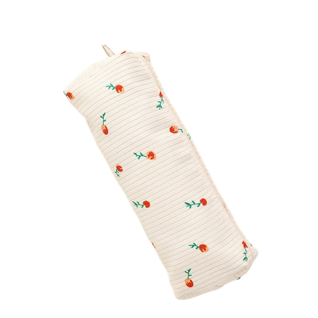 Flower Print Pencil Bag Corduroy Pencil Pouches Zippered Pen Case for ...
