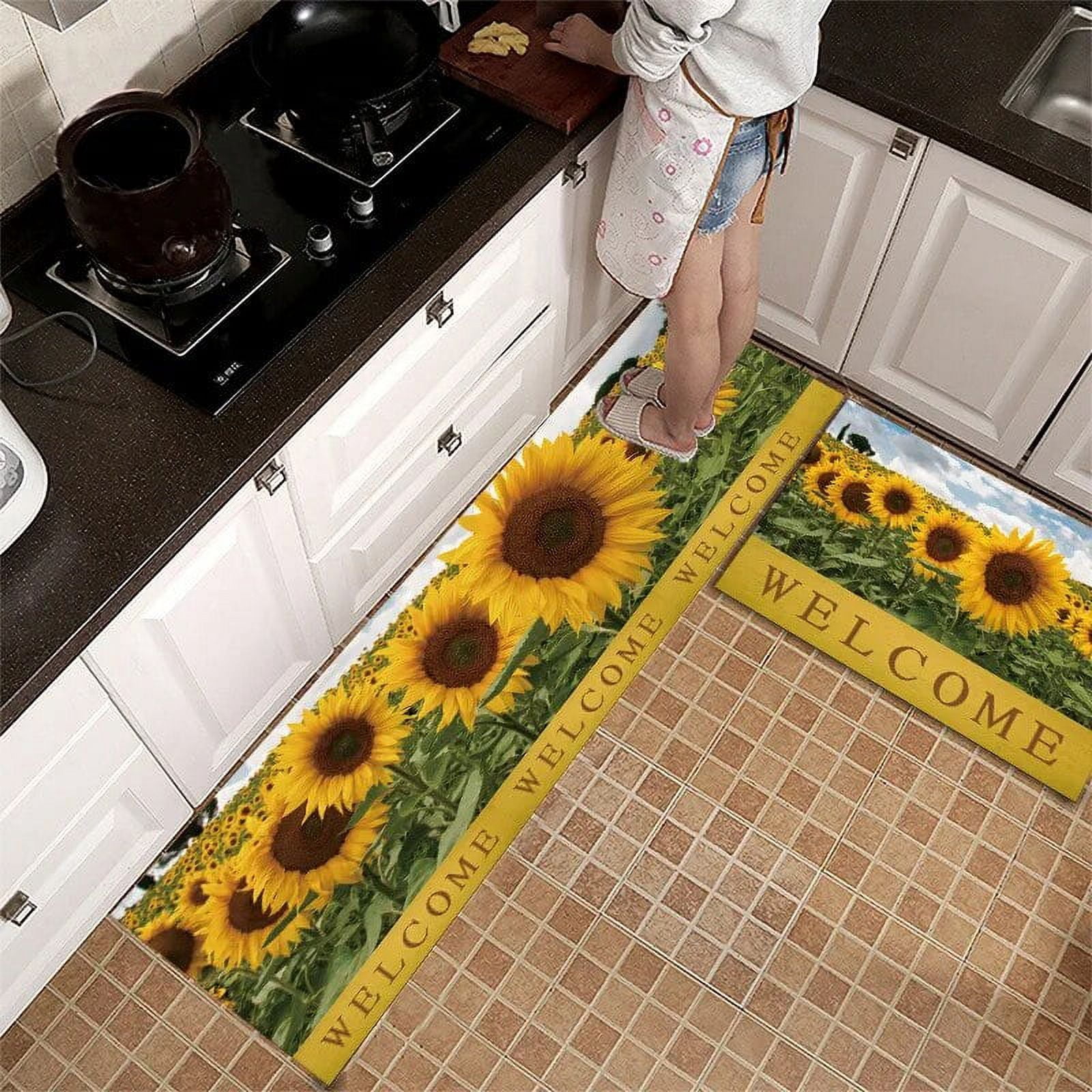 Flower Printing Kitchen Mat 3D Printing Carpet Floor Mat Long Strip ...