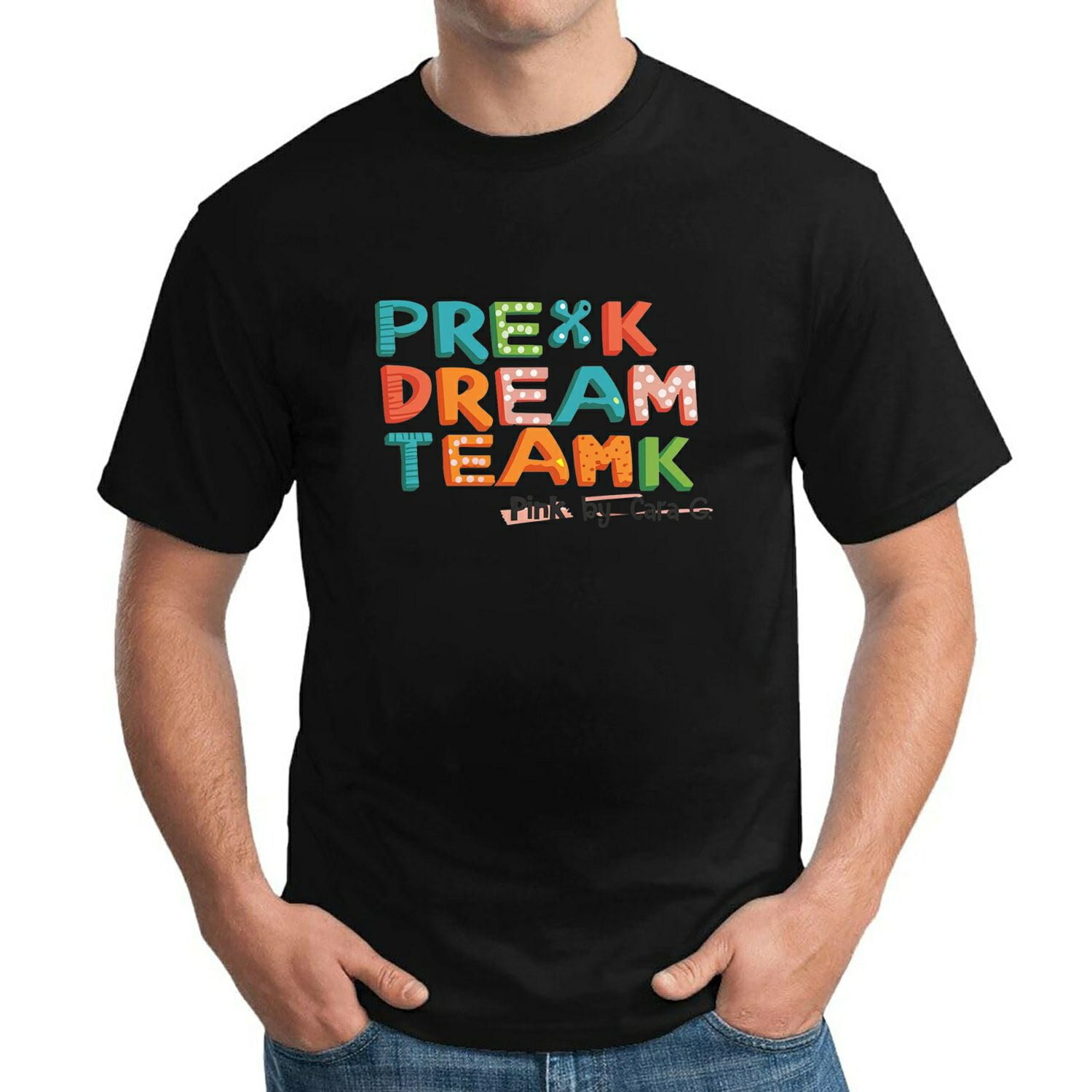 Flower Rainbow Pre-K Dream Team Back To School Apparel Retro Mens T ...
