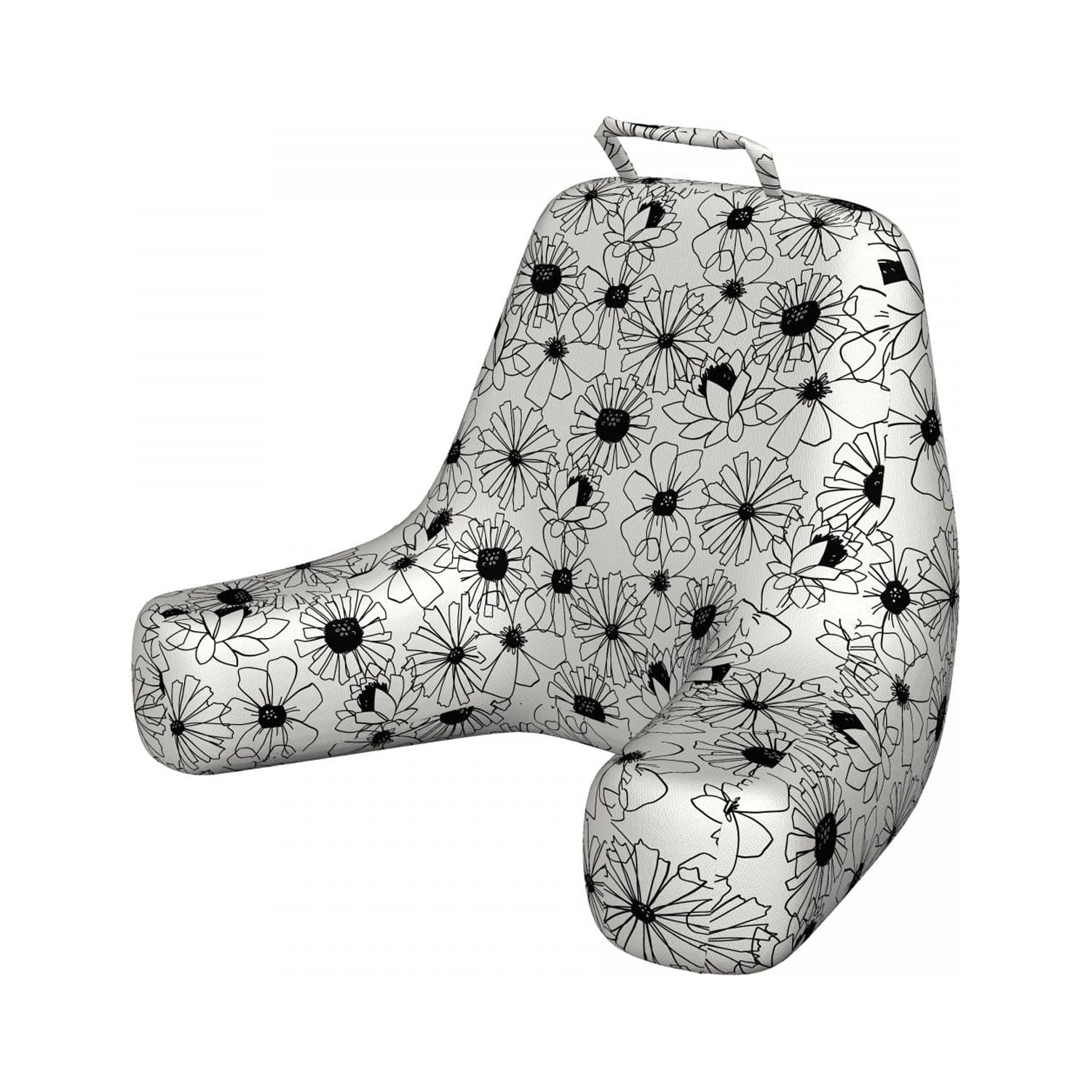 Flower Reading Pillow Cover, Simple Monochromatic Floral Repetition ...