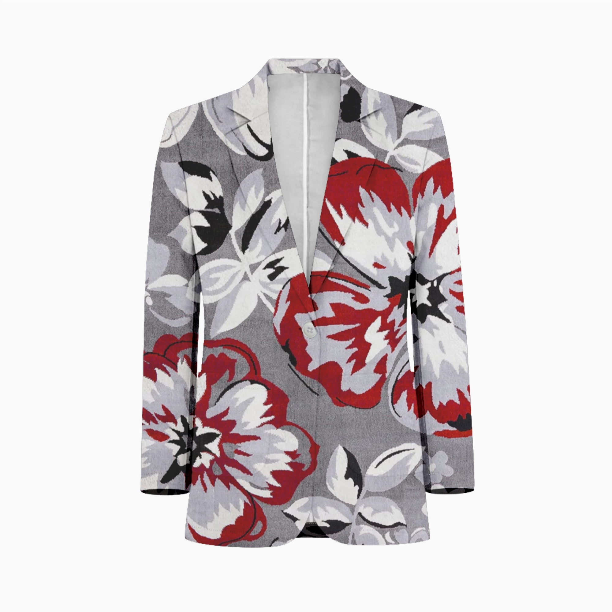 Flower Red Grey Texture Customized Men's Suits full man Shawl Collar ...