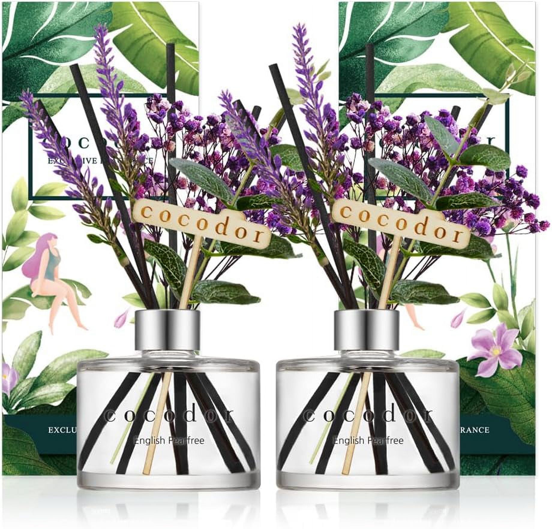 Flower Reed Diffuser/English Pear/6.7oz(200ml)/2 Pack/Home Fragrance ...