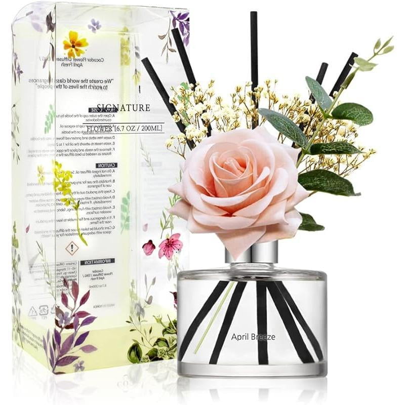 Flower Reed Diffuser Set / 6.7oz / White Jasmine/Scent Diffuser with ...