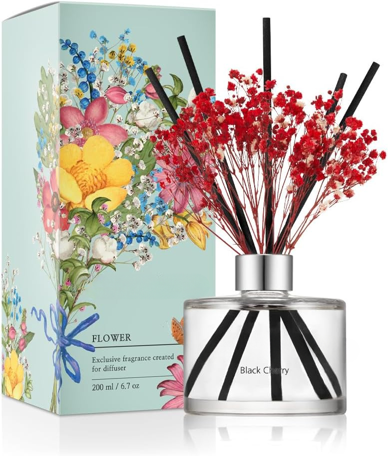 Flower Reed Diffuser Set / 6.7oz / White Jasmine/Scent Diffuser with ...