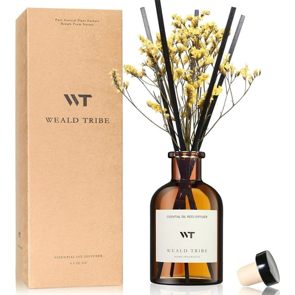 Flower Reed Diffuser Set Eucalyptus & Lavender Scent For Bathroom ...