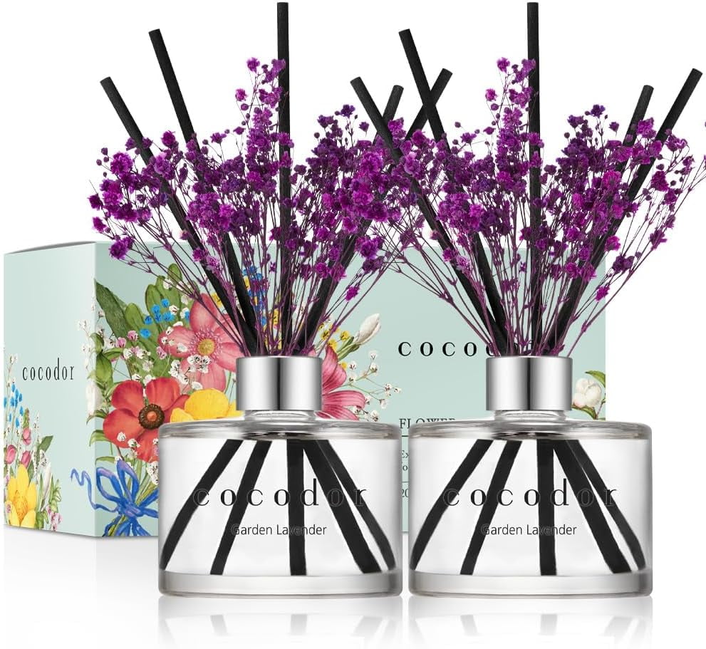Flower Reed Diffuser Set / White Jasmine/Scent Diffuser with Sticks ...