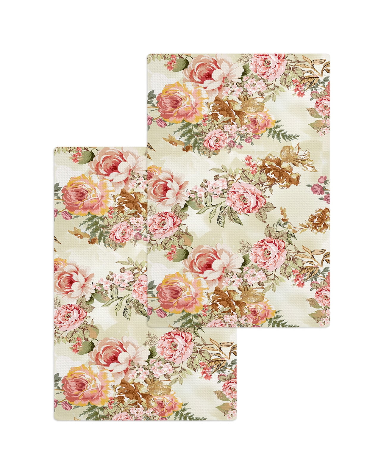 Flower Retro Overlay Leaves 40*60cm Tea Towels Absorption Walf Checks ...