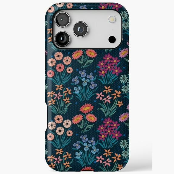 Flower Row Garden Nature Pattern Art iPhone Case 17 11 12 13 14 15 16 ...