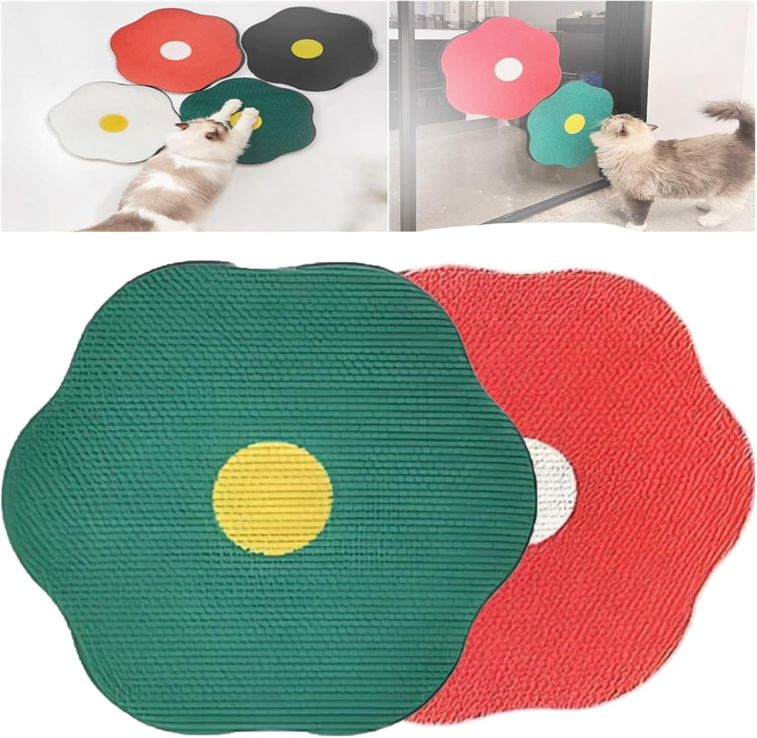 Flower Scratching Pad for Cats, Cat Nail File Scratcher, Vertical Wall ...