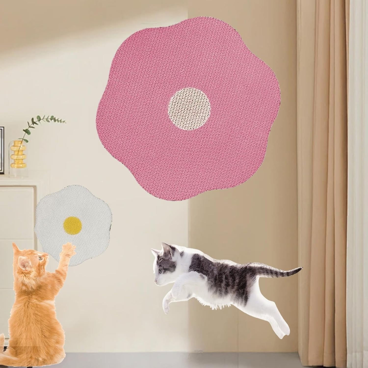 Flower Scratching Pad for Cats on Wall,Wall Mounted cat Scratcher,2025 ...