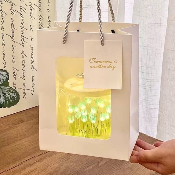 Flower Sea Night Light DIY Handmade Kit 3.9×3.9×3.9in Plastic Cake Box ...