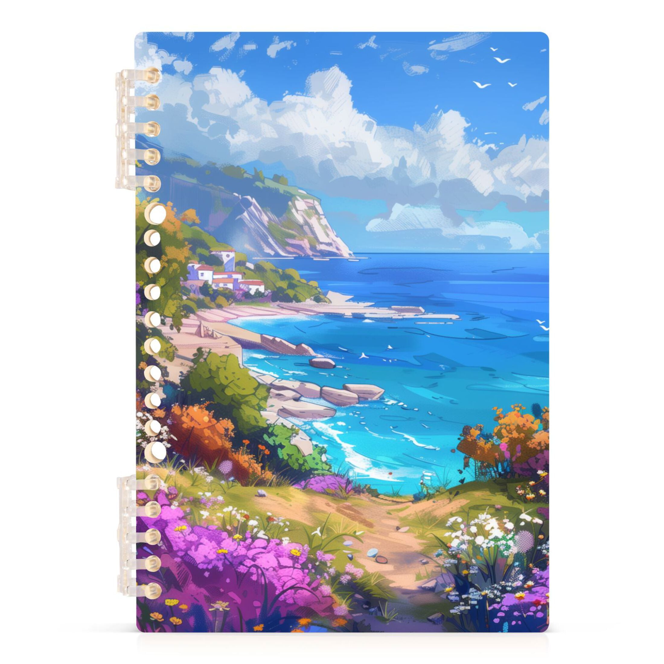 Flower Seacoast Spiral Notebooks 60 Sheets 120 Pages A5 Journal Notepad ...