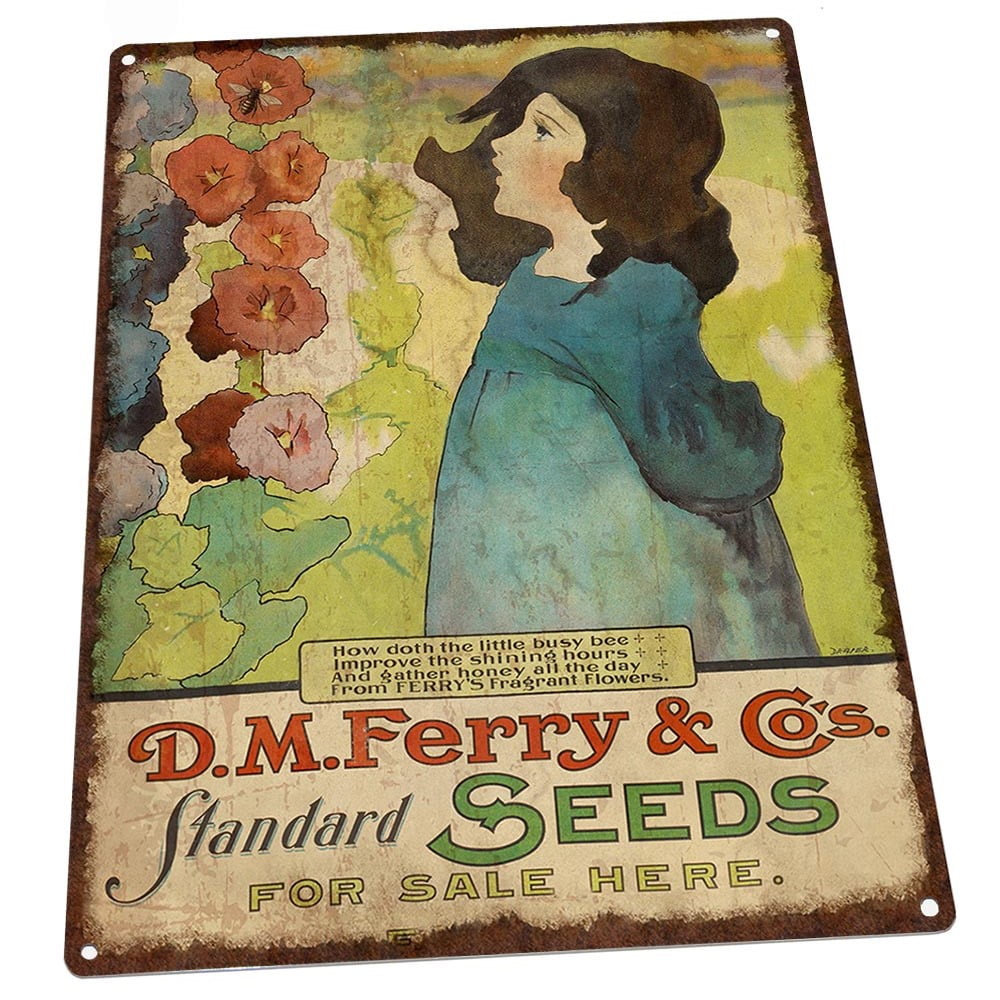 Flower Seeds Vintage Advertisement 9"x12" Metal Sign, Wall Decor for ...