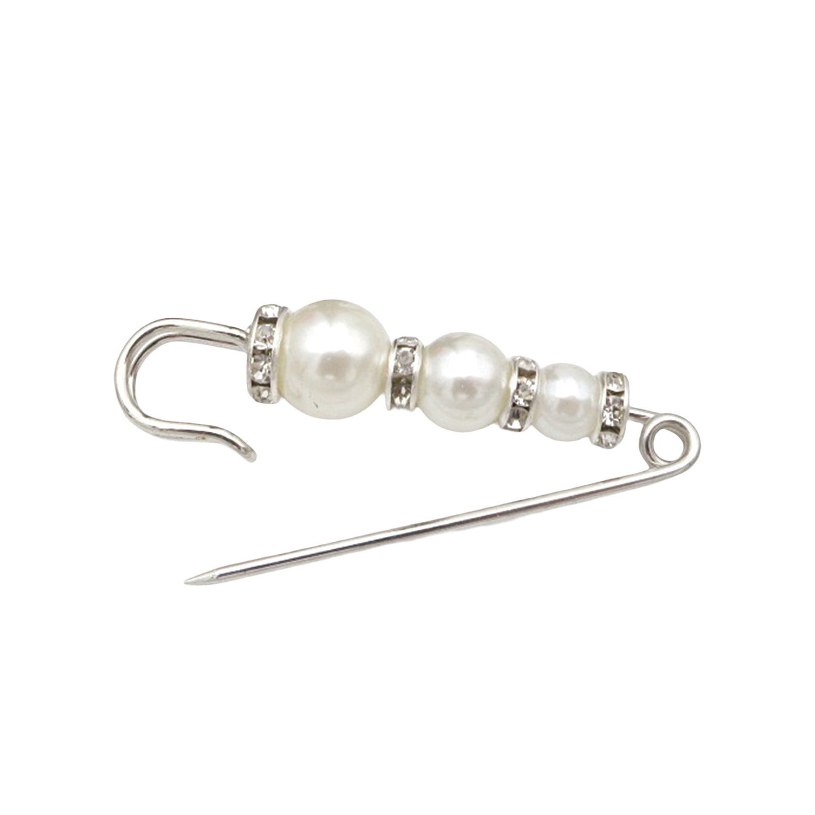 Flower Shape Anti-Exposure Women Brooch Pin Shining Rhinestone Faux ...