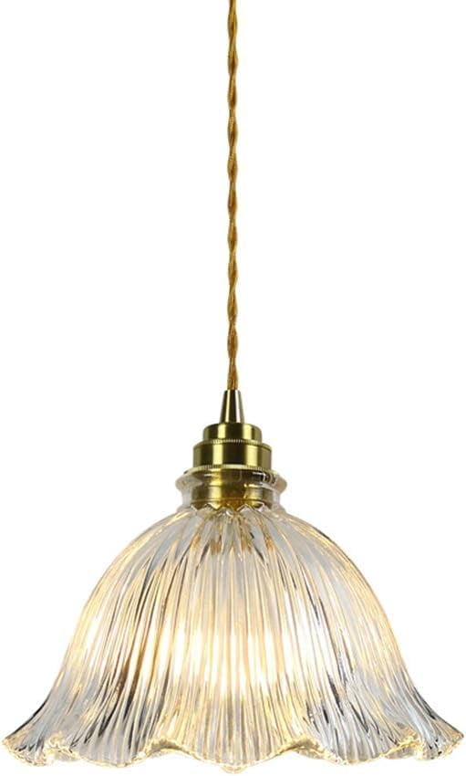 Flower Shape Clear Glass Pendant Light, Nordic Modern Transparent Glass ...