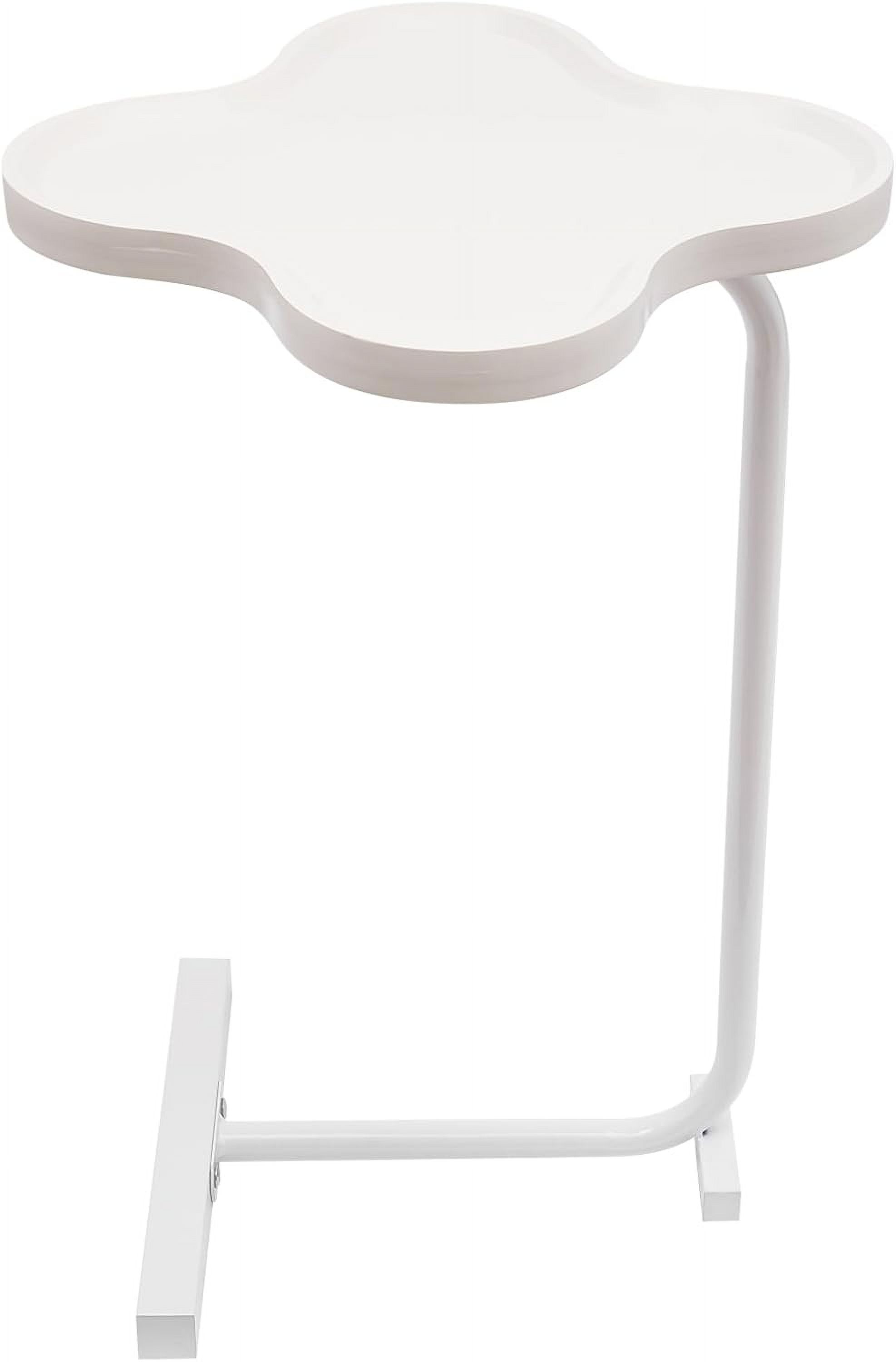 Flower Shape End Table C-Shape Side Table Modern Side Table White Snack ...
