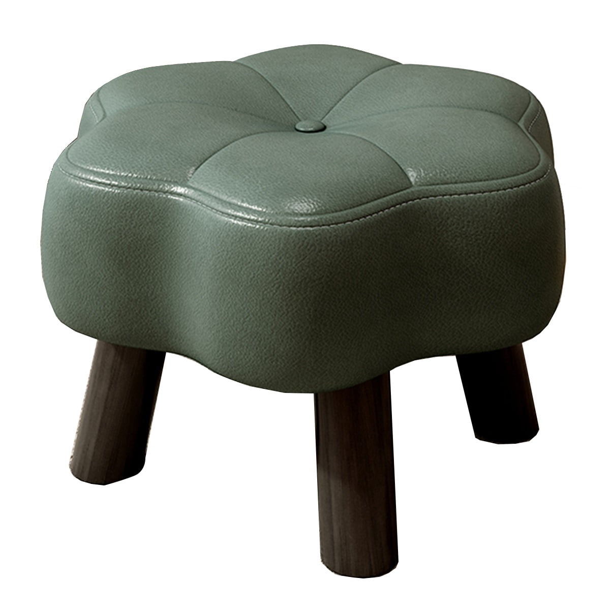 Flower Shape Foot Stool Ottoman Upholstered Leather Ottoman Footrest ...