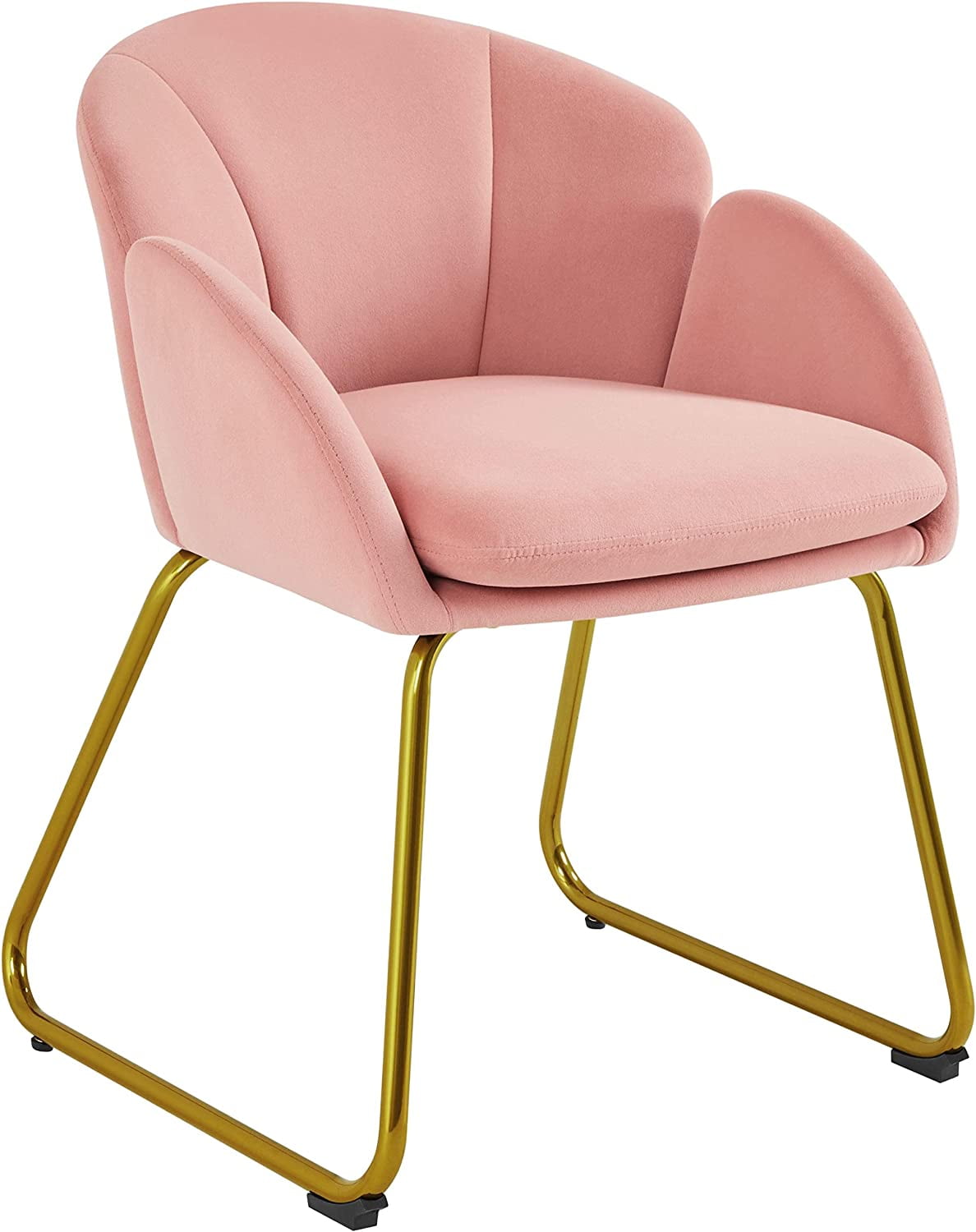 Flower Shape Velvet Vanity Chair, Modern Side Armchair Makeup Chair no ...